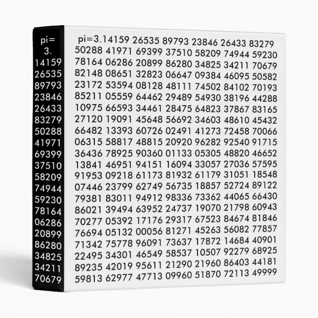 pi numbers, Math Love, 3 Ring Binder | Zazzle