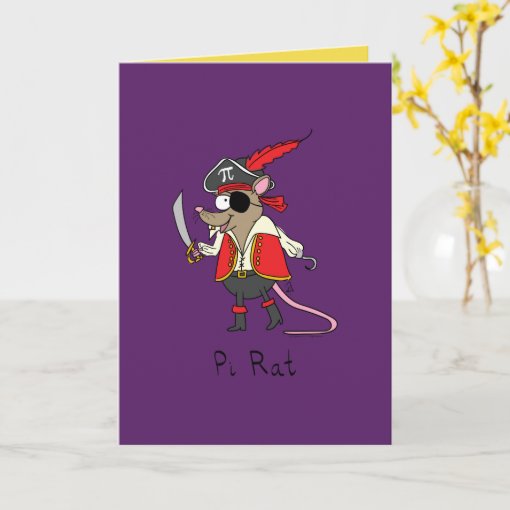 Pi Rat — Funny Math Pirate Greeting Card | Zazzle