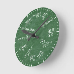 Pi Round Clock | Zazzle