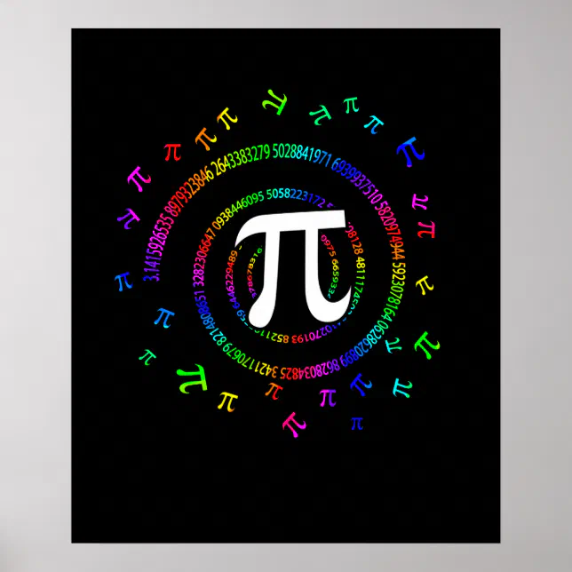 Pi Spiral Novelty Poster | Zazzle