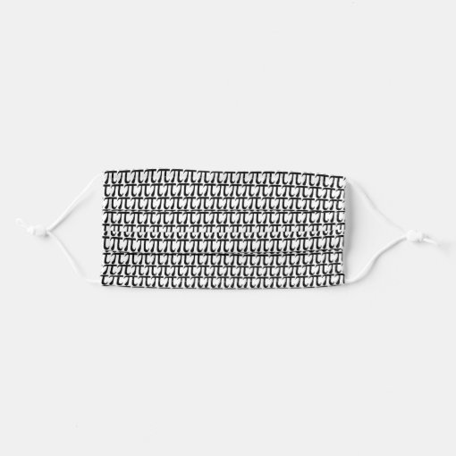 Pi Symbol Black and White Pattern Adult Cloth Face Mask | Zazzle