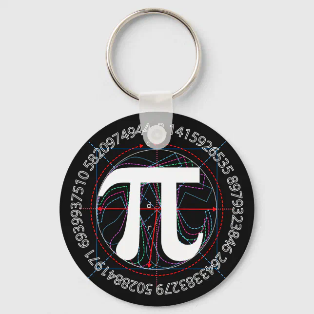 Pi Symbol Design Keychain | Zazzle