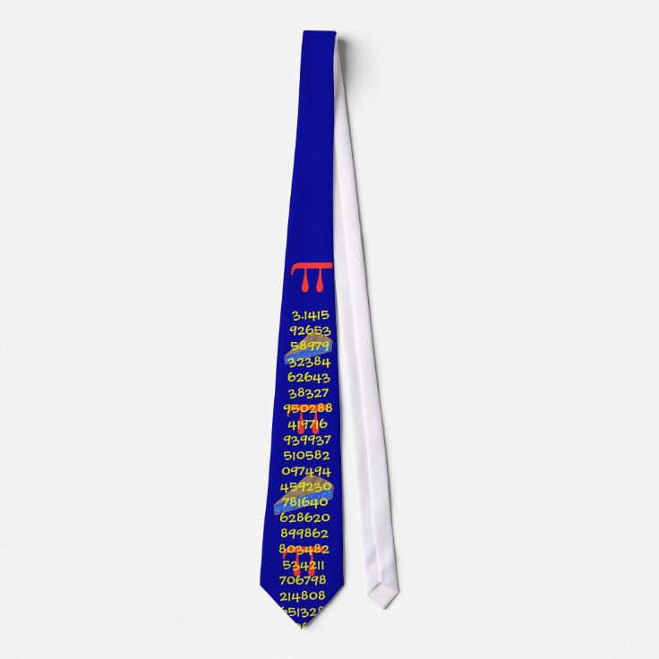 Pi symbol, digits and pie tie | Zazzle