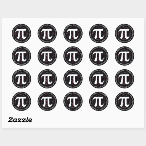 Pi Symbol Drawing Classic Round Sticker | Zazzle