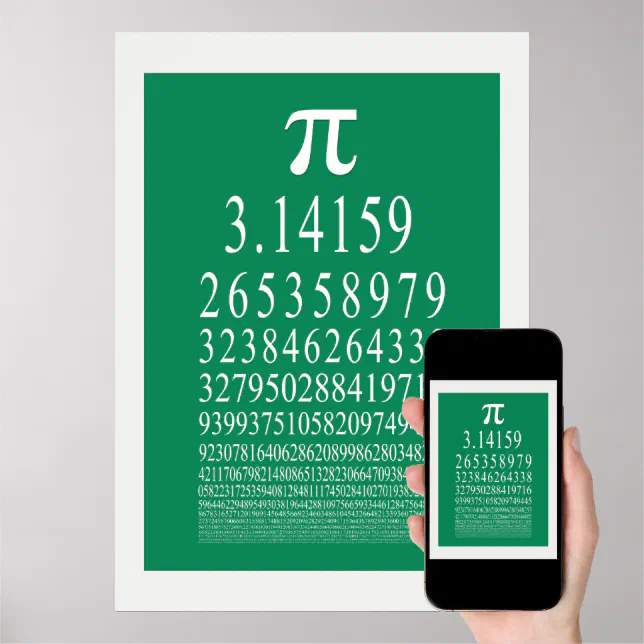 Pi Symbol Many Digit Number Poster | Zazzle