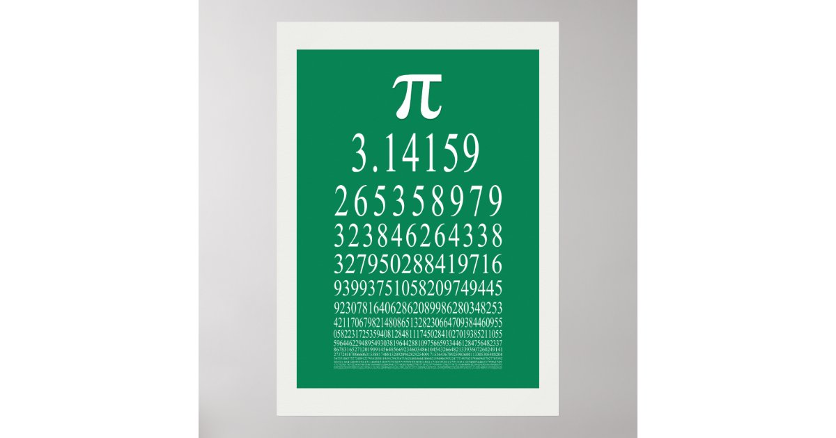 Pi Symbol Many Digit Number Poster | Zazzle