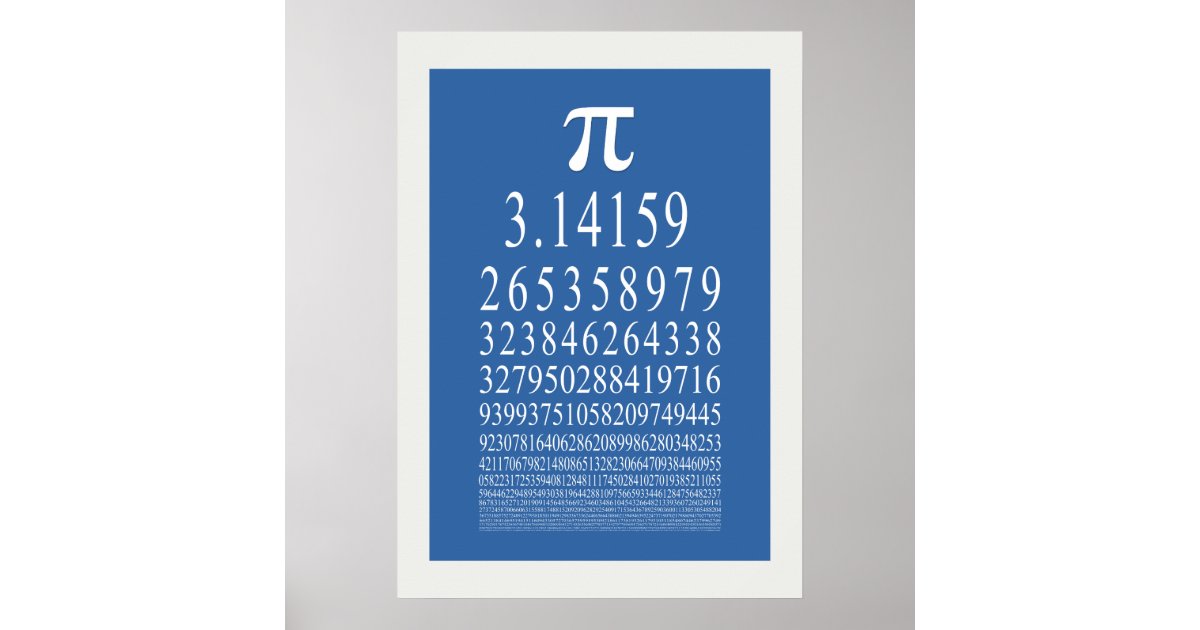 Pi Symbol Many Digit Number Poster | Zazzle