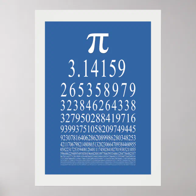 Pi Symbol Many Digit Number Poster | Zazzle