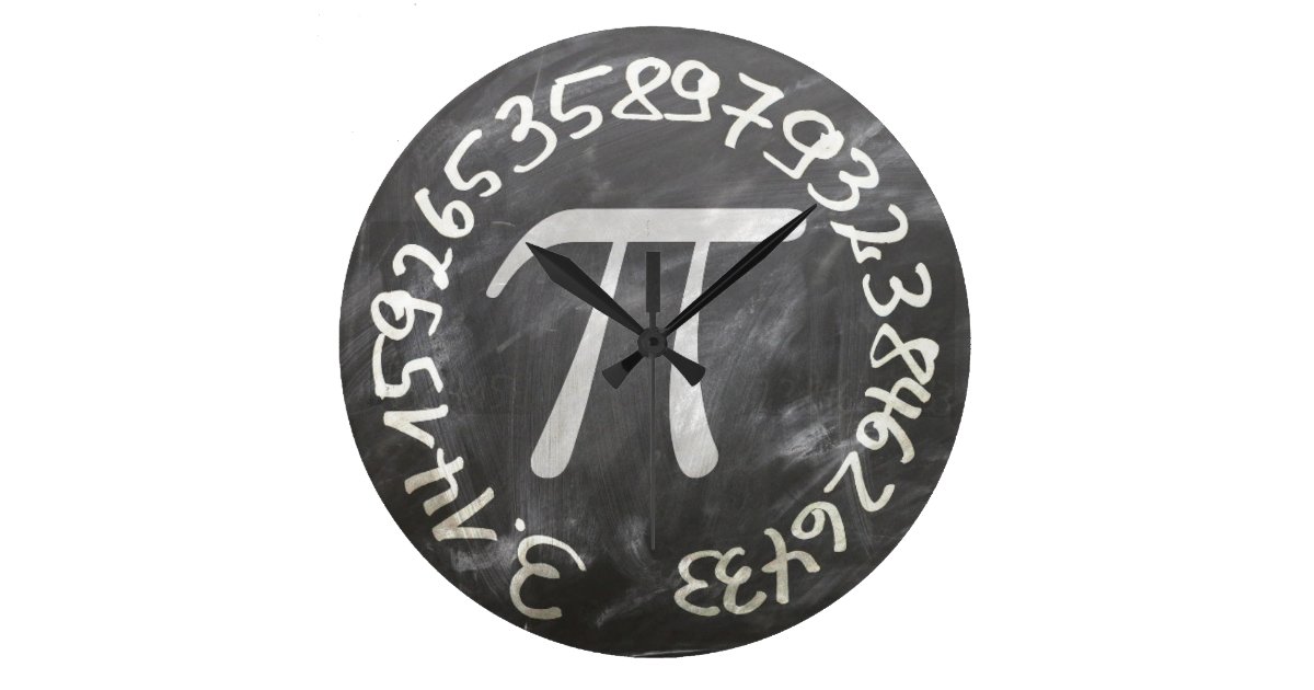 Pi symbol mathematic large clock | Zazzle.com