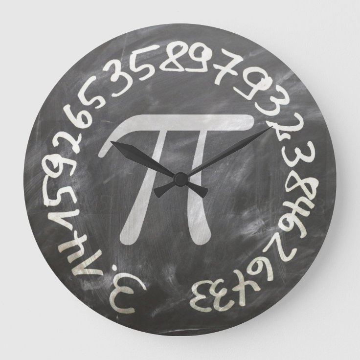 Pi symbol mathematic large clock | Zazzle