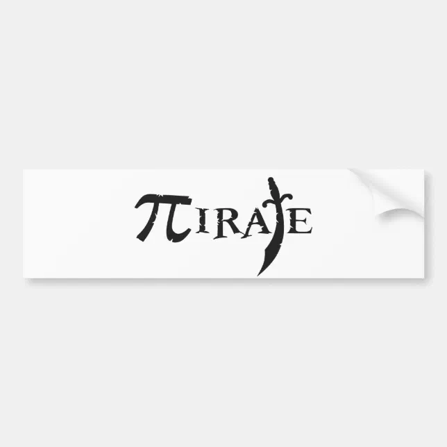 Pi Symbol Pirate Bumper Sticker | Zazzle