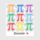 Pi symbol stickers, set of nine in many colors sticker | Zazzle