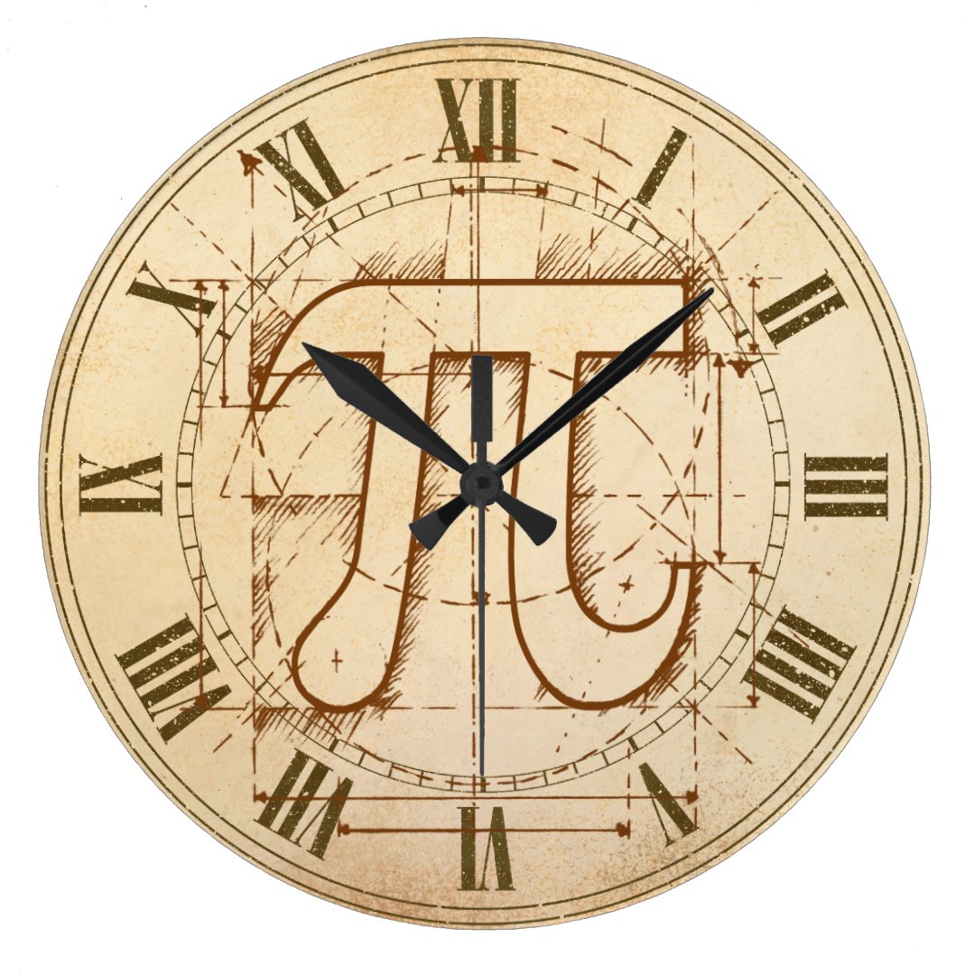 Pi Time Large Clock | Zazzle