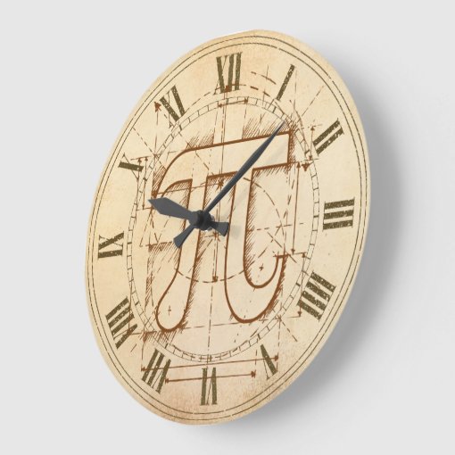 Pi Time Large Clock | Zazzle