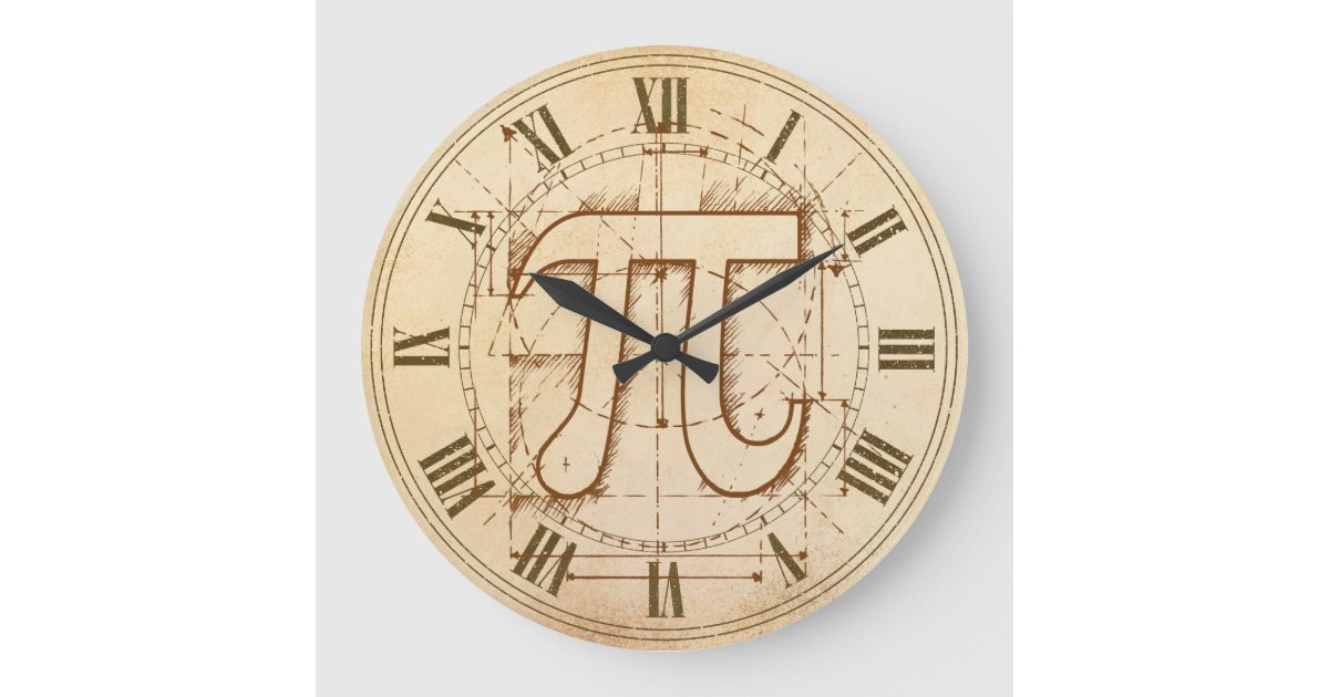 Pi Time Large Clock | Zazzle