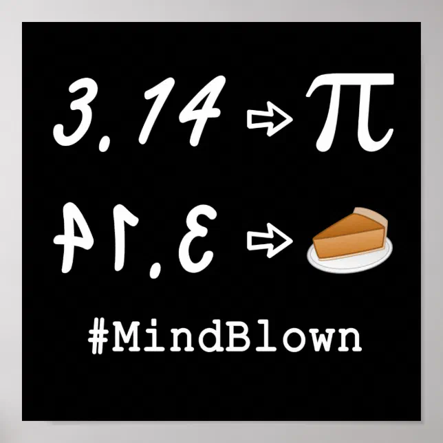 Pi vs. Pie Mind Blown! Poster | Zazzle