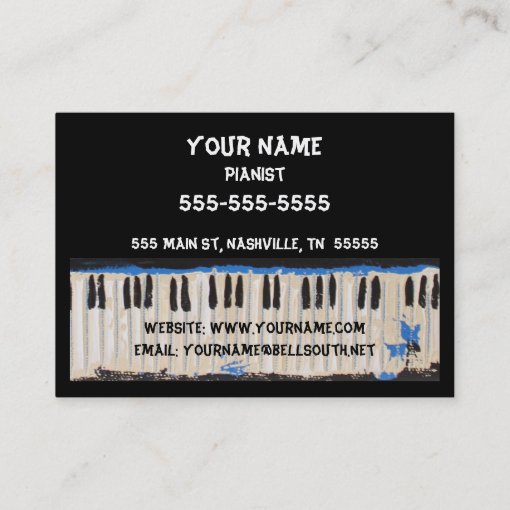 Pianist Business Card Zazzle