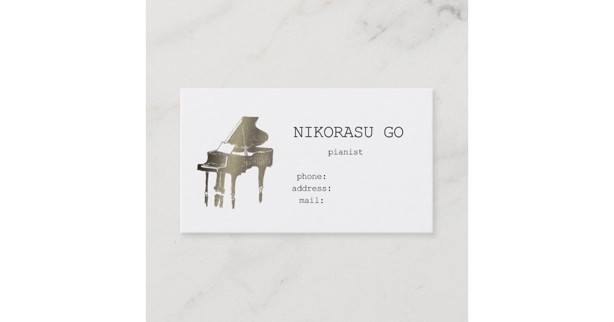 Pianist Business Card Zazzle