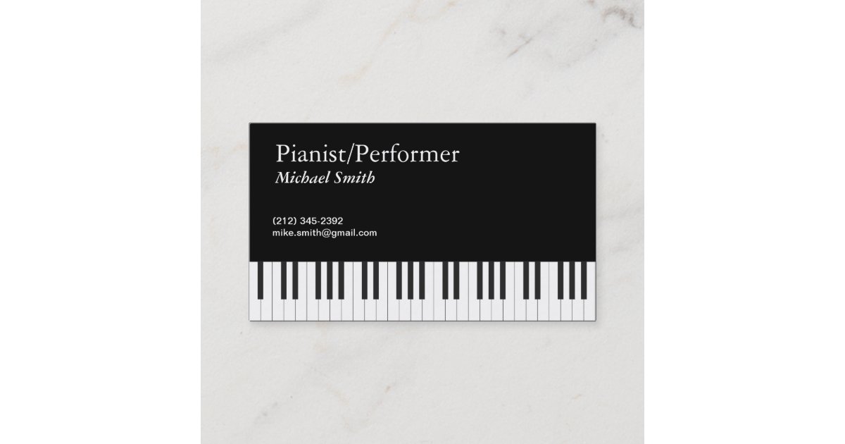 Pianist Business Card Zazzle