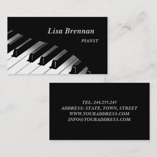 Pianist Musician Classics Player Business Card Zazzle