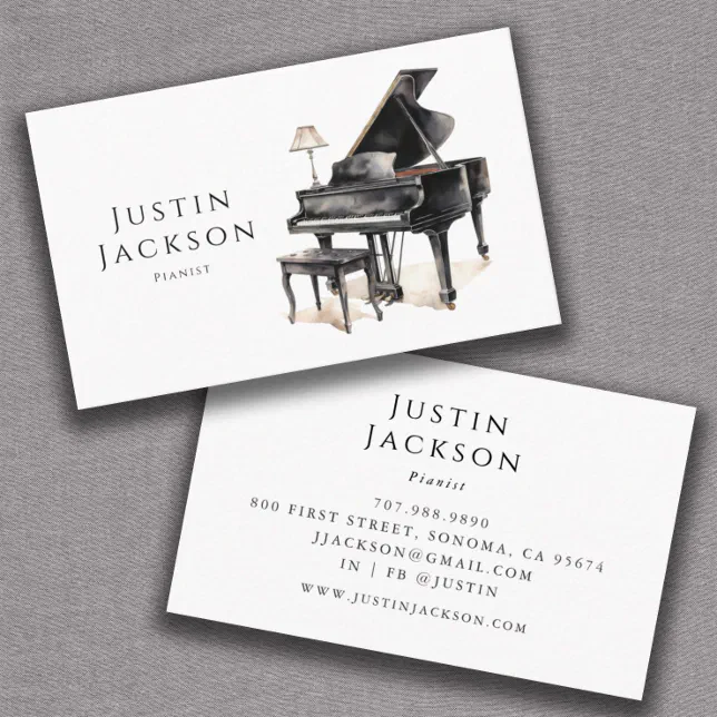 Pianist Piano Music Teacher Business Card Zazzle