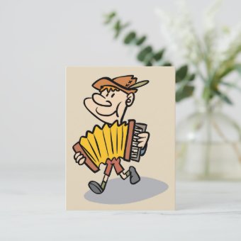 Piano Accordion Player postcard | Zazzle