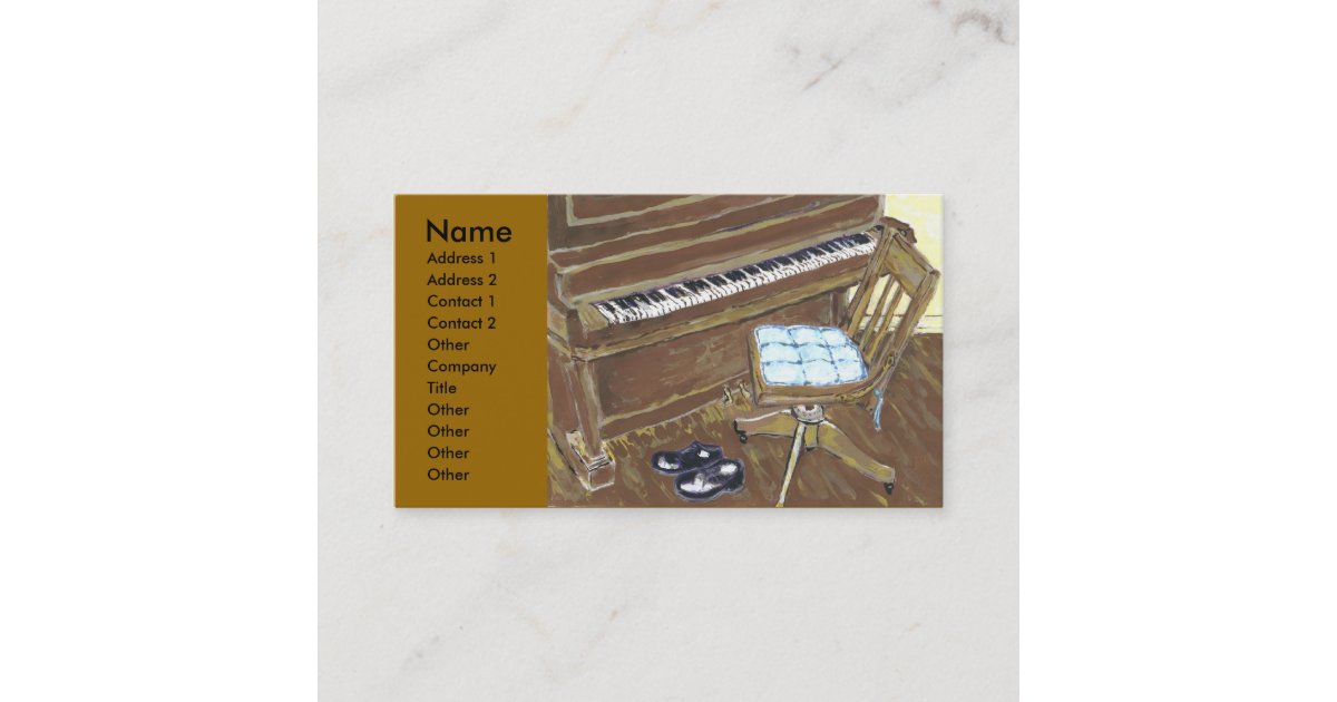 Piano and Chair, Business Card | Zazzle