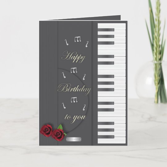 Piano birthday card black | Zazzle.com