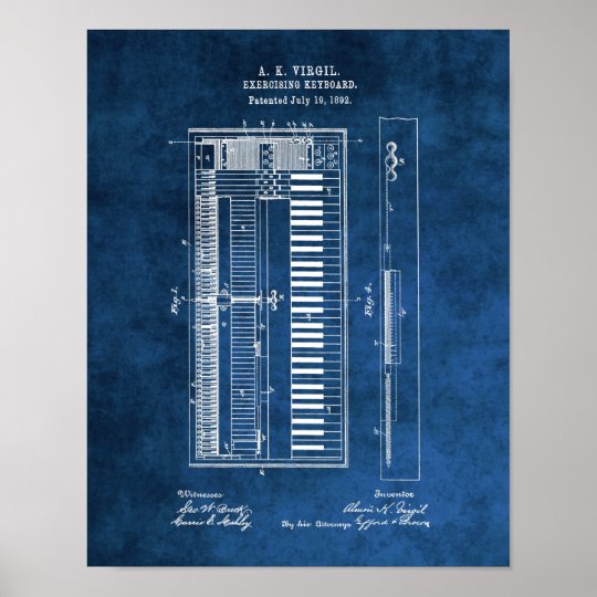 Piano Blueprint #6 Piano student gift Poster | Zazzle.com