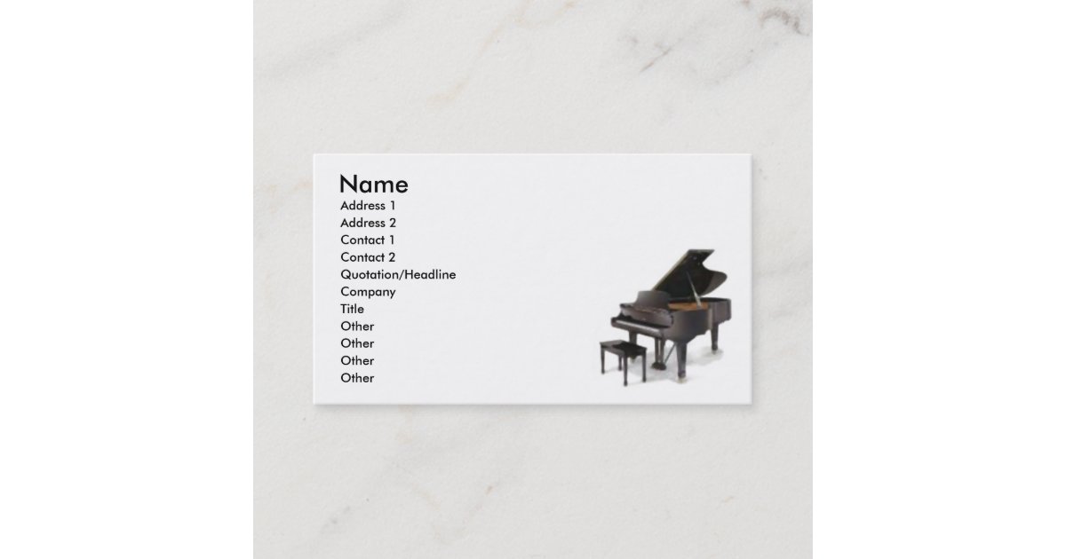 Piano Business Card Zazzle