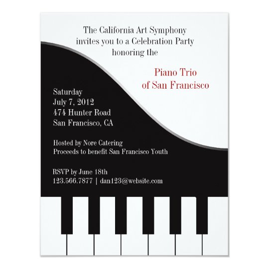 Piano Concert Invitation | Zazzle.com