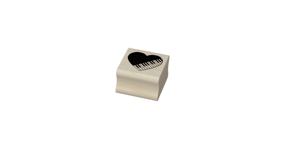 Piano Heart Rubber Stamp | Zazzle