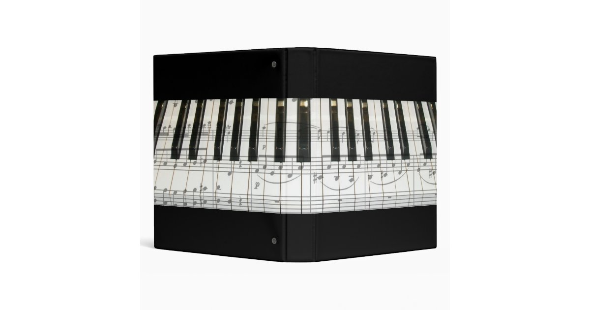 Piano Keyboard and Music Notes Binder | Zazzle