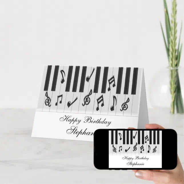 Piano Keyboard Birthday Card | Zazzle