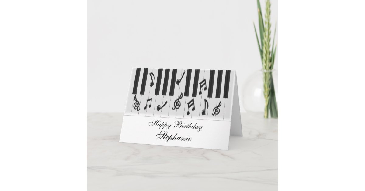Piano Keyboard Birthday Card | Zazzle