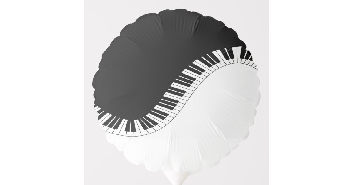 Piano Keyboard Black and White Music Design Balloon | Zazzle