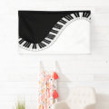 Piano Keyboard Black and White Music Design Banner | Zazzle