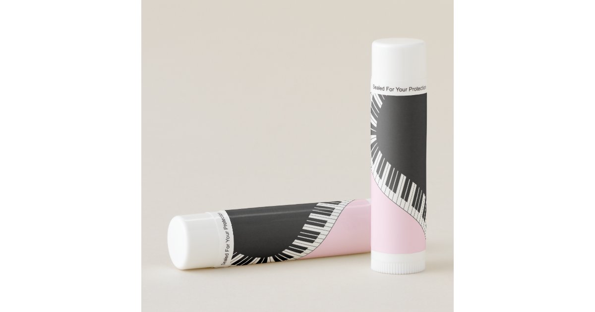 Piano Keyboard Black and White Music Design Pink Lip Balm | Zazzle