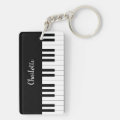 Piano Keyboard, Black and White Rectangle keychain | Zazzle