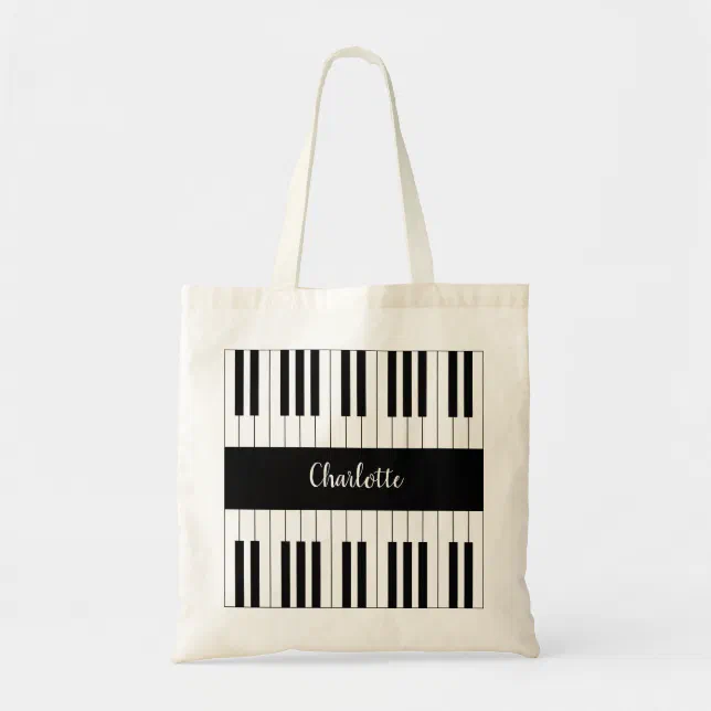 Piano Keyboard Black and White Tote Bag | Zazzle