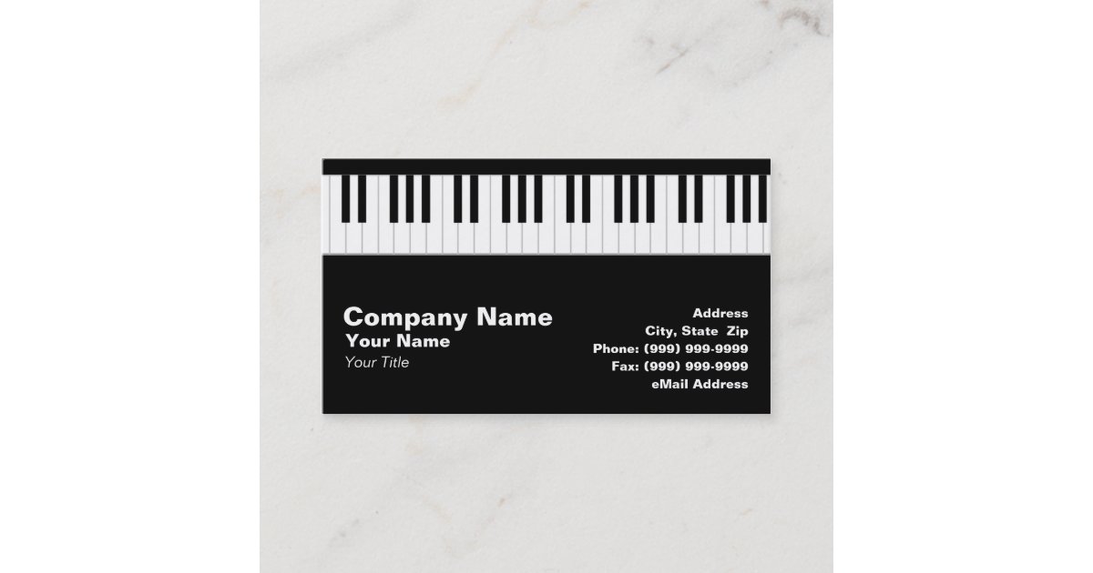 Piano Keyboard Business Card | Zazzle