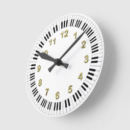 Piano Keyboard Clock with DIY Markers | Zazzle