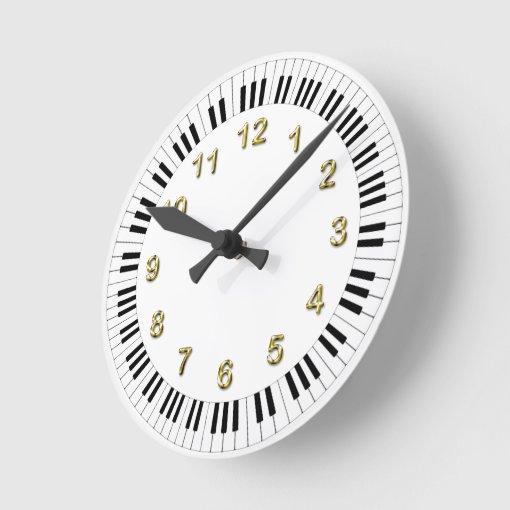 Piano Keyboard Clock with DIY Markers | Zazzle
