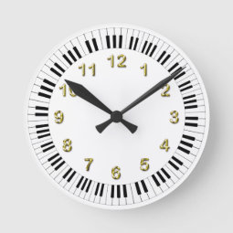 Piano Keyboard Clock with DIY Markers | Zazzle