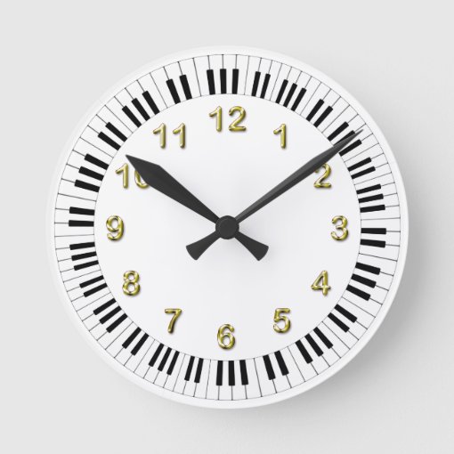 Piano Keyboard Clock with DIY Markers | Zazzle