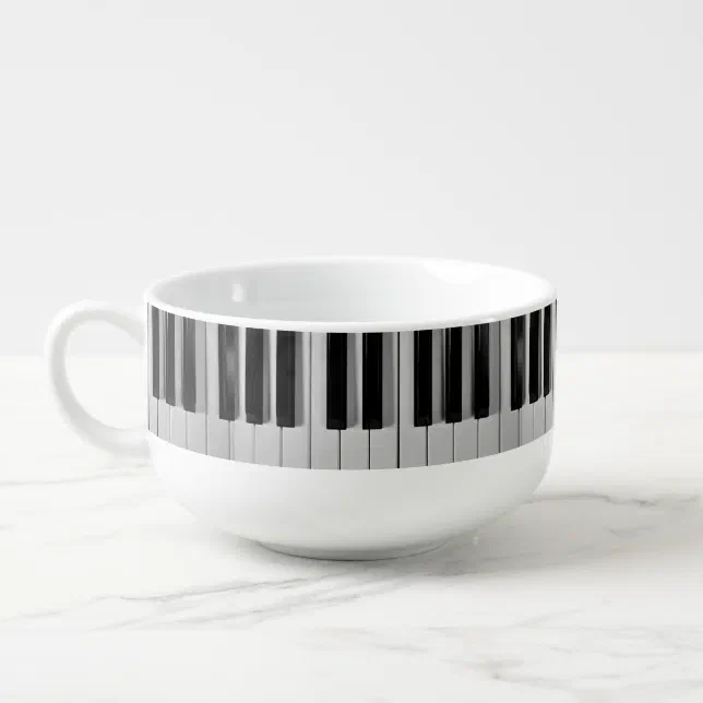 Piano Keyboard Custom Soup Mug | Zazzle