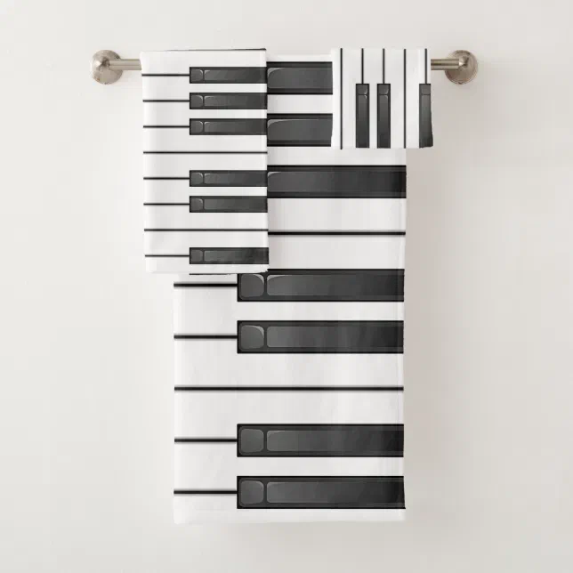 Piano Keyboard Design Bath Towel Set | Zazzle