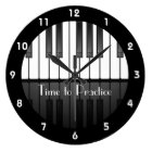 MUSICAL NOTE WALL CLOCK BLACK AND WHITE | Zazzle.com