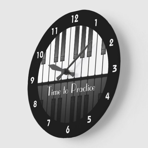 Piano Keyboard Design Clock | Zazzle