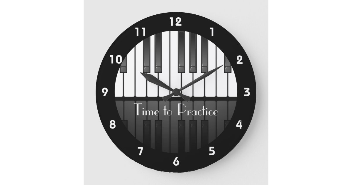 Piano Keyboard Design Clock | Zazzle